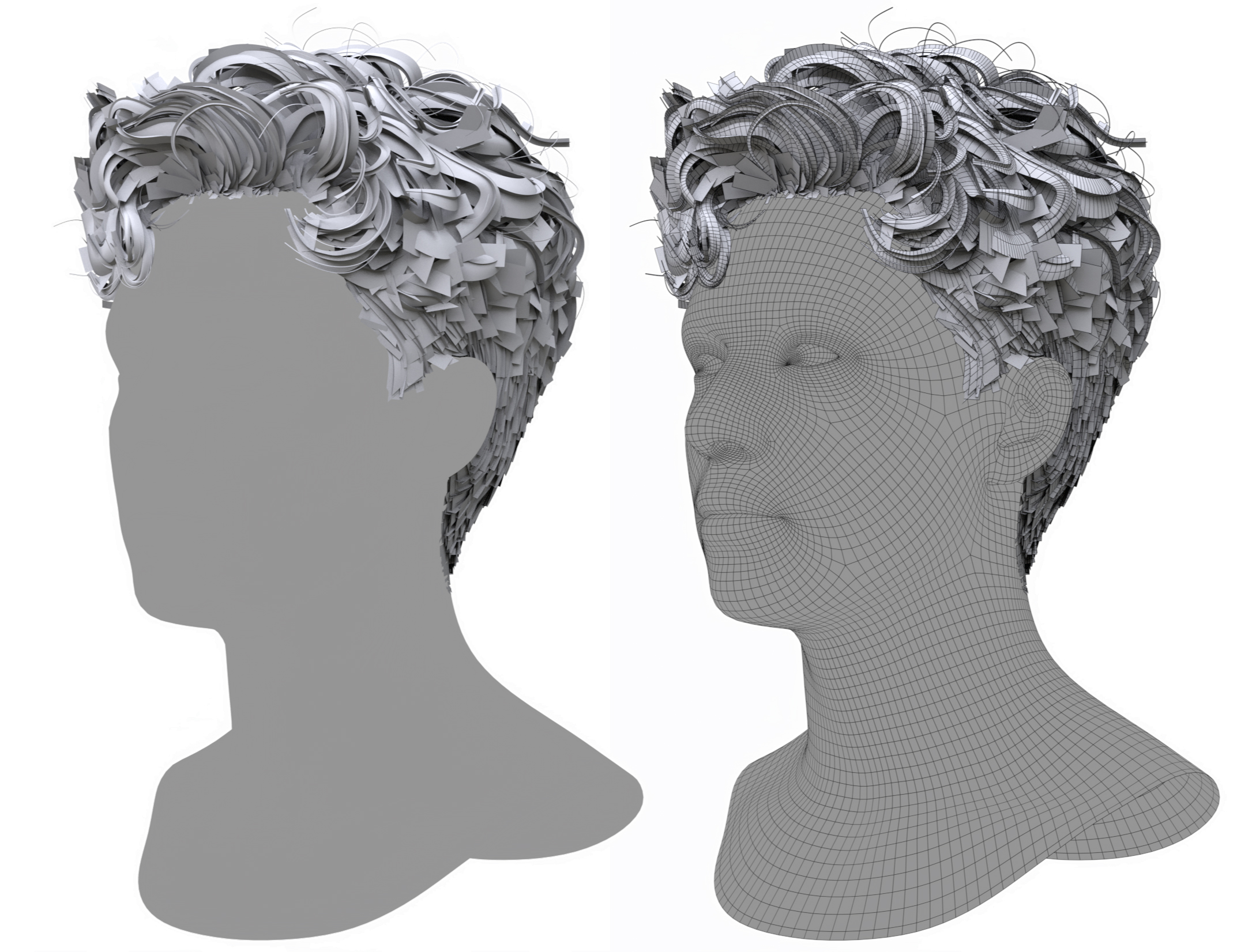 Realtime Hair - short and curly male hair